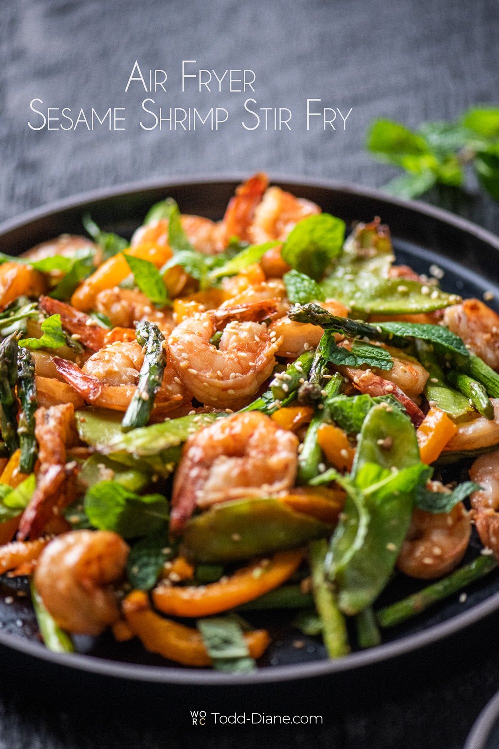 Air Fryer Sesame Shrimp with Vegetables Healthy | White On Rice