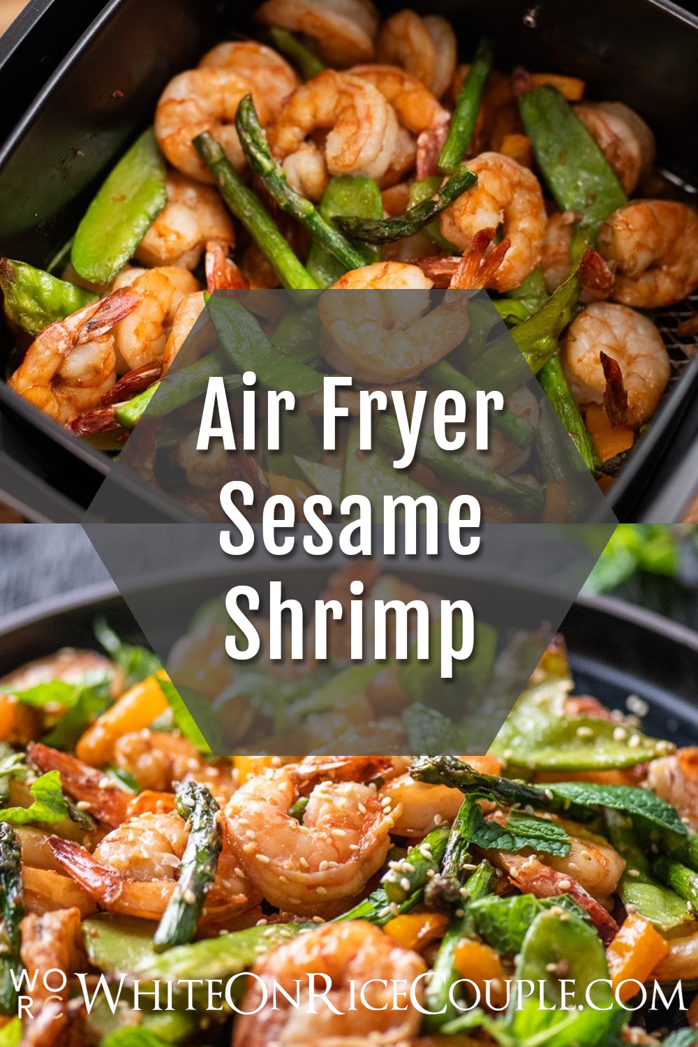Air Fryer Sesame Shrimp with Vegetables Healthy | White On Rice
