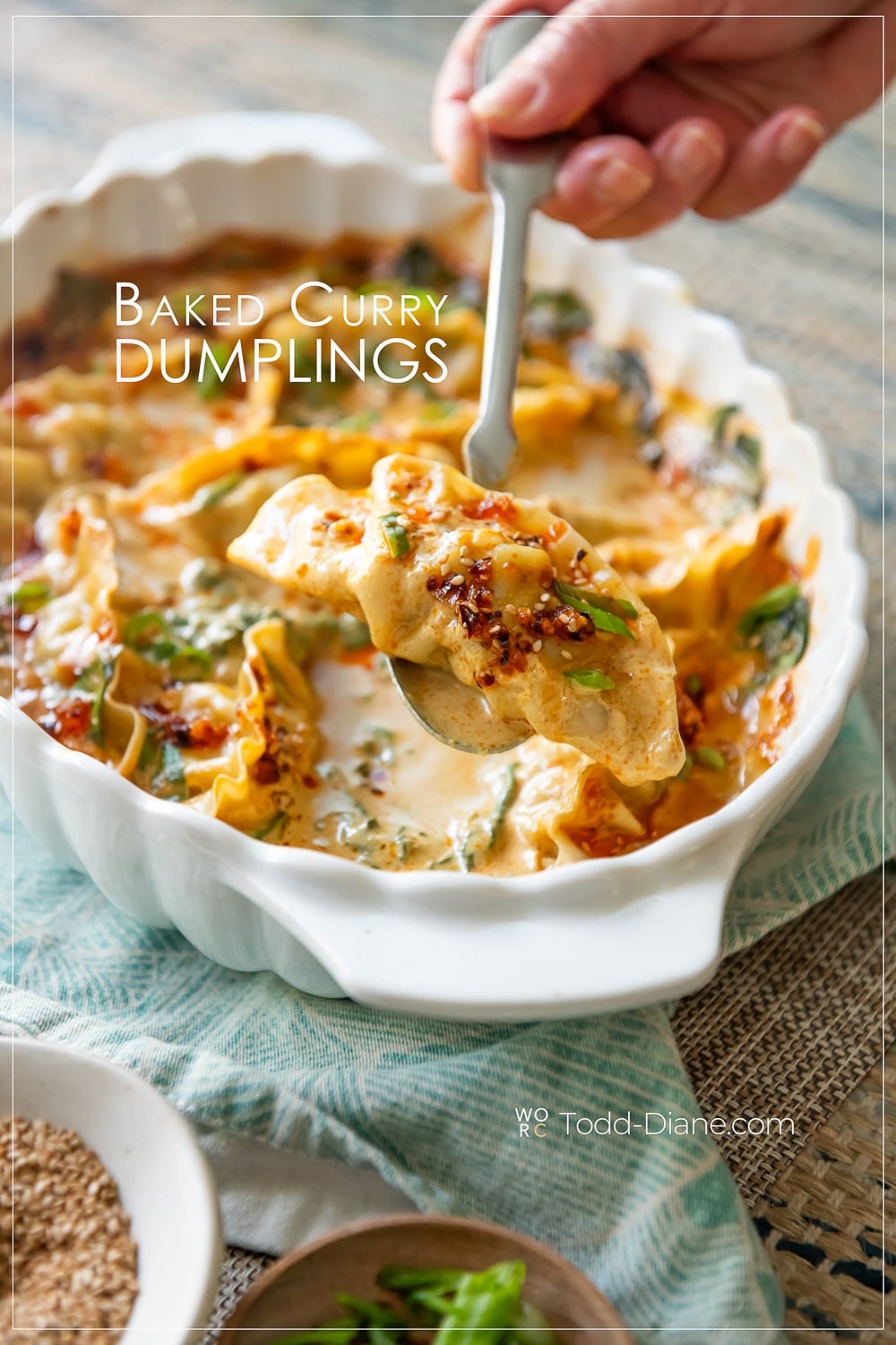 Baked Curry Dumplings in Sauce VIRAL Recipe | White On Rice