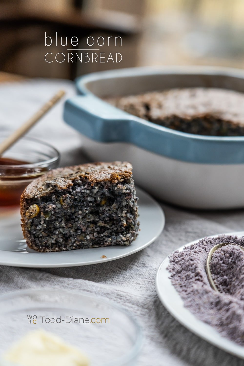 Blue Corn Cornbread with Heirloom Blue Cornmeal | White on Rice