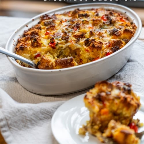 Cornbread Breakfast Casserole with Leftover Cornbread | White