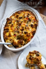 Cornbread Breakfast Casserole with Leftover Cornbread | White