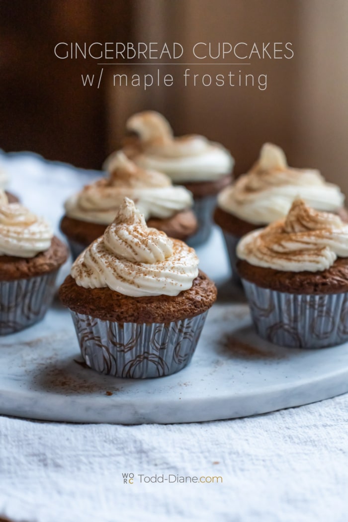 Gingerbread Cupcake Recipe with Maple Frosting | White On Rice