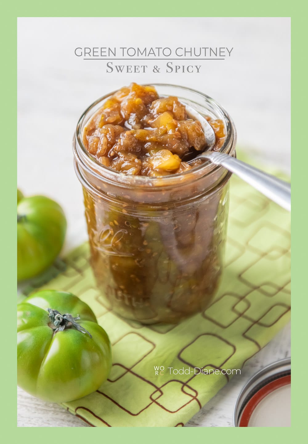 Sweet and Spicy Green Tomato Chutney Recipe | White On Rice
