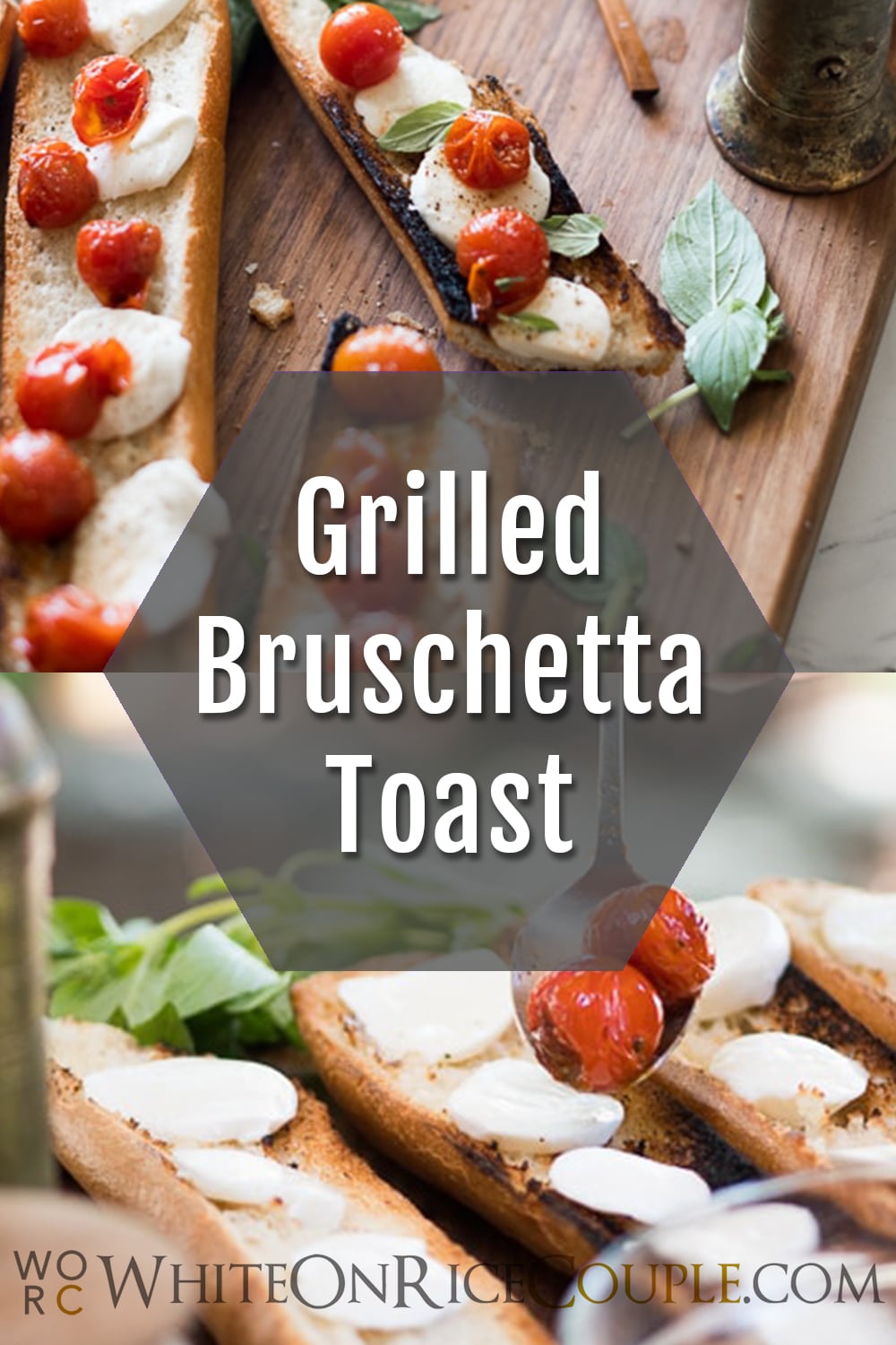 Grilled Bruschetta Recipe on BBQ with Mozzarella Cheese and Tomatoes