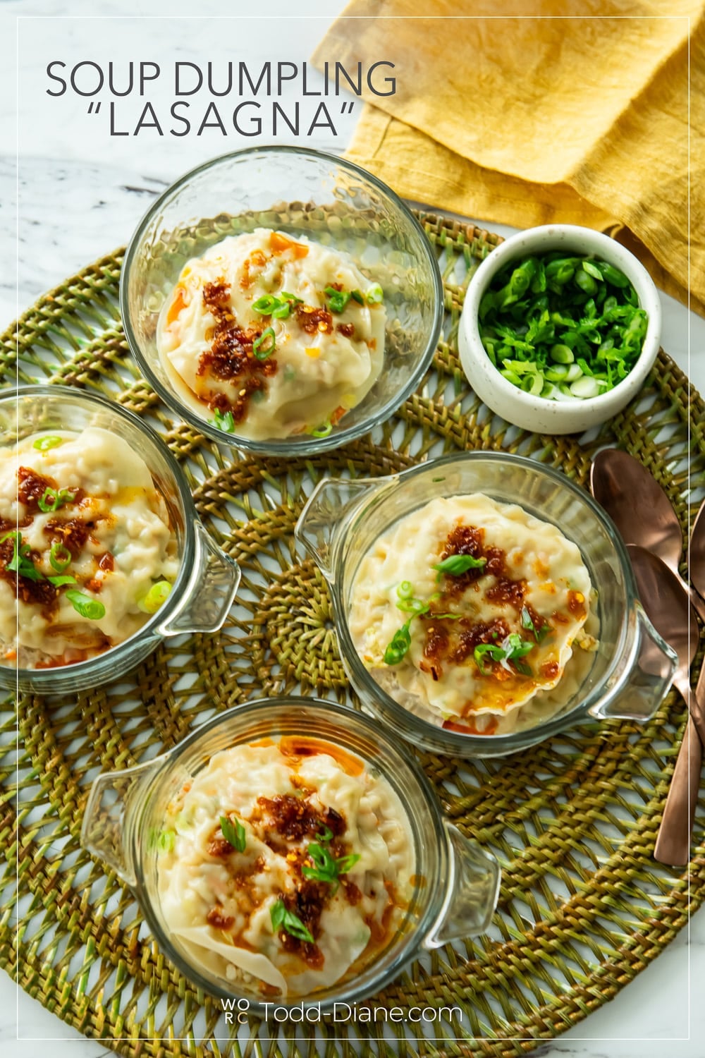 Layered Soup Dumpling "Lasagna" or Wonton Lasagna | White on