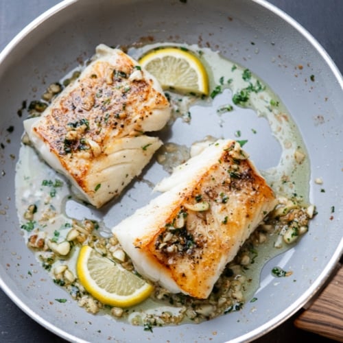 Skillet White Fish Recipe with Garlic Butter 20 min | White On Rice