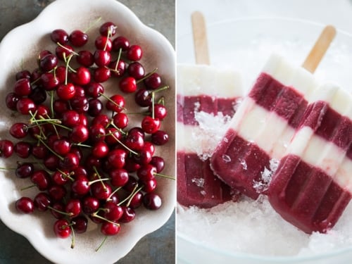 Cherry Popsicles Recipe with Coconut Milk Ice Pops