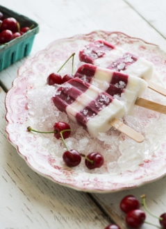 Cherry Popsicles Recipe with Coconut Milk Ice Pops